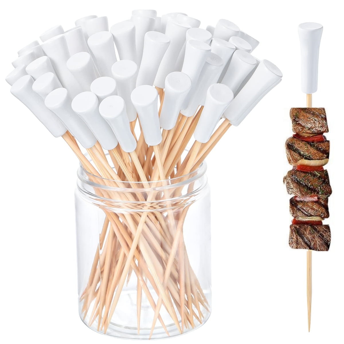 Monebena 100 PCS Golf Tee Toothpicks, 4.7" Golf End Bamboo Picks, Golf ...