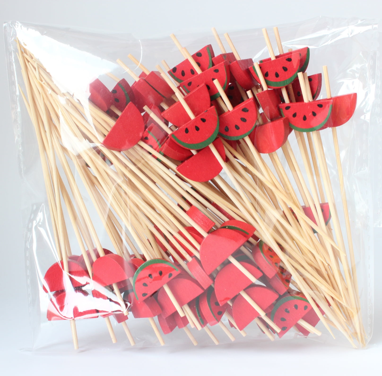 Monebena 100 Pcs Fruits Toothpicks Watermelon Pineapple Leaf Cocktail ...