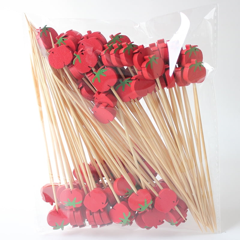 Monebena 100 Pcs Fruits Toothpicks Watermelon Pineapple Leaf Cocktail ...