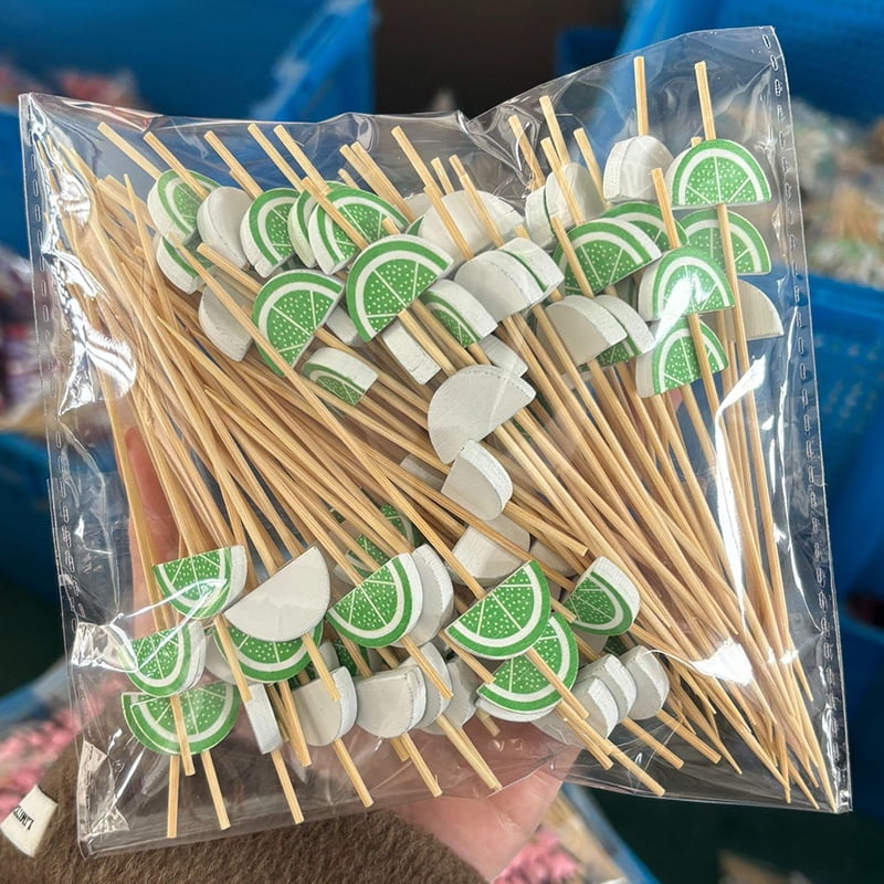 Monebena 100 Pcs Fruits Toothpicks Watermelon Pineapple Leaf Cocktail ...