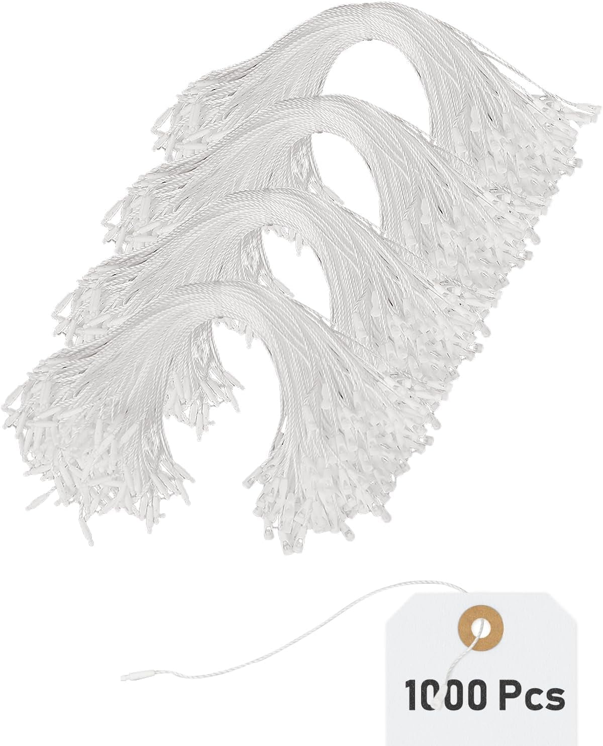 Monebena 1000 Pcs Hang Tag Strings 8" Price Tag Strings Easy to Attach ...