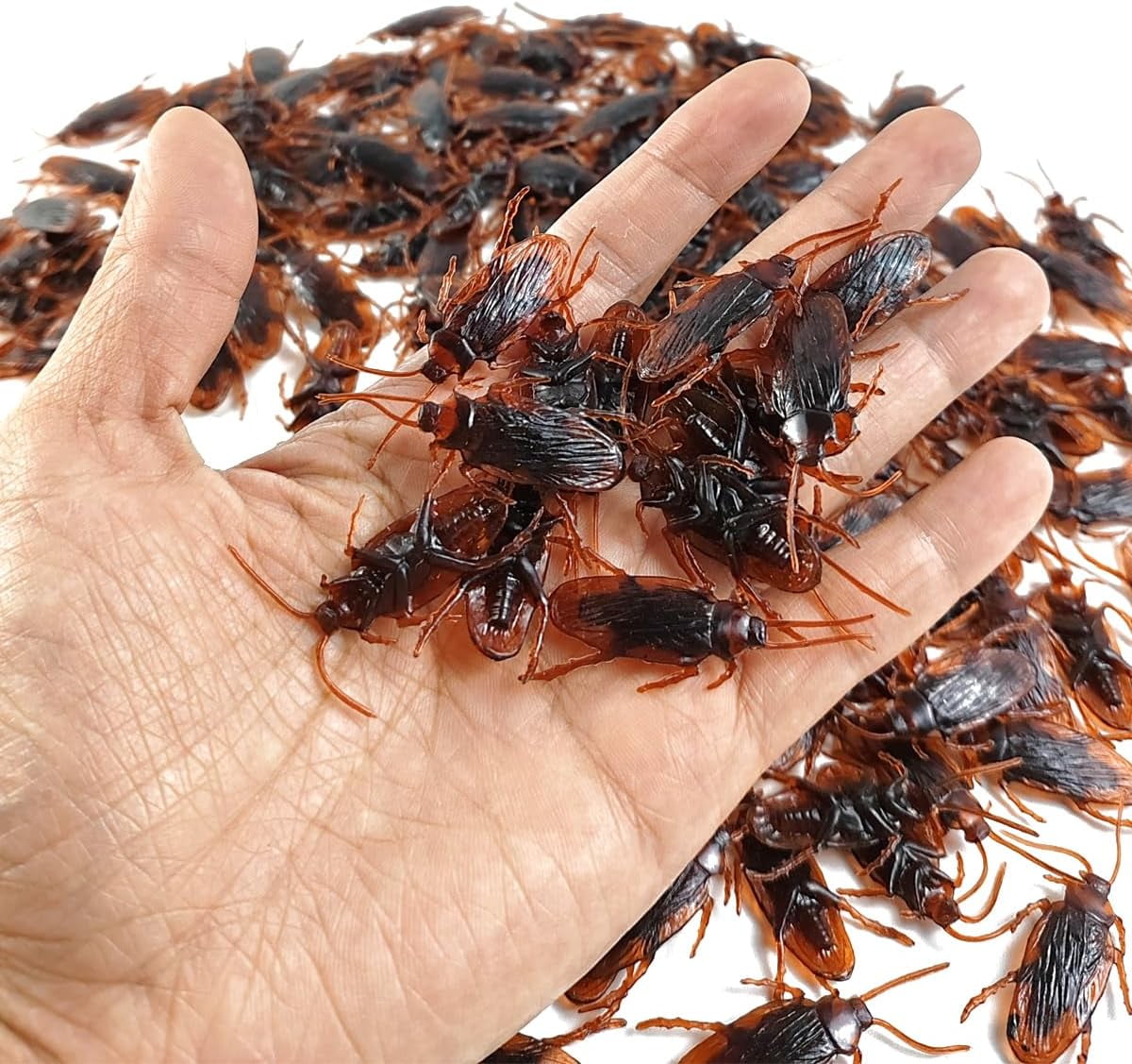 Monebena 100PCS Fake Roaches Toys Set, Realistic Fake Cockroaches Great ...