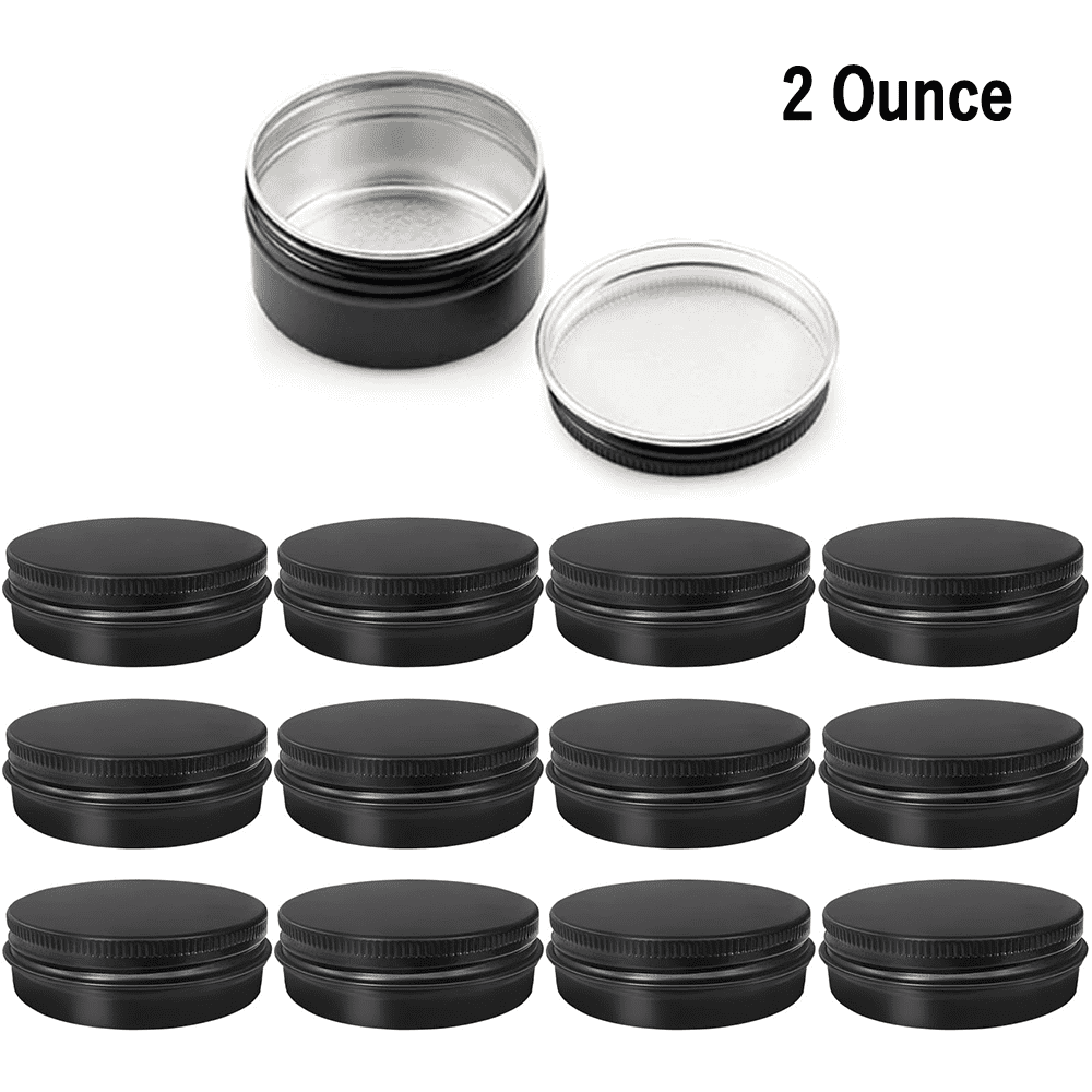 Monebena 12 Pack Aluminum Tin Jar Refillable Containers Aluminum Screw ...