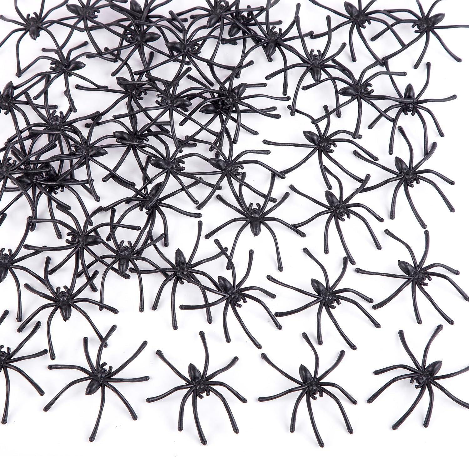 Monebena 120 Pieces Halloween Realistic Plastic Spiders Black Small ...