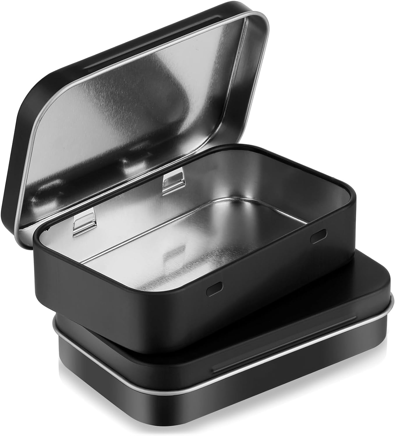 Monebena 2 Pack Small Tin Box, Metal Rectangular Empty Hinged Tins ...