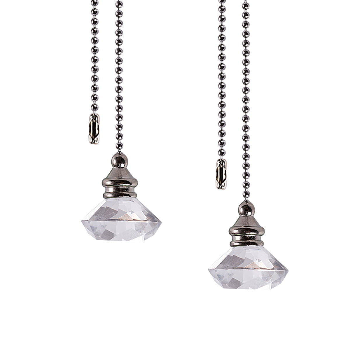Monebena 2 Pcs Decorative Crystal Pull Chain, 12-inch Pull Chain ...
