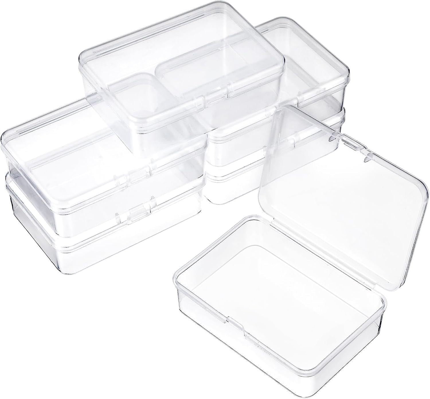 Monebena 2 Pcs Small Plastic Storage Containers Box, Small Clear ...