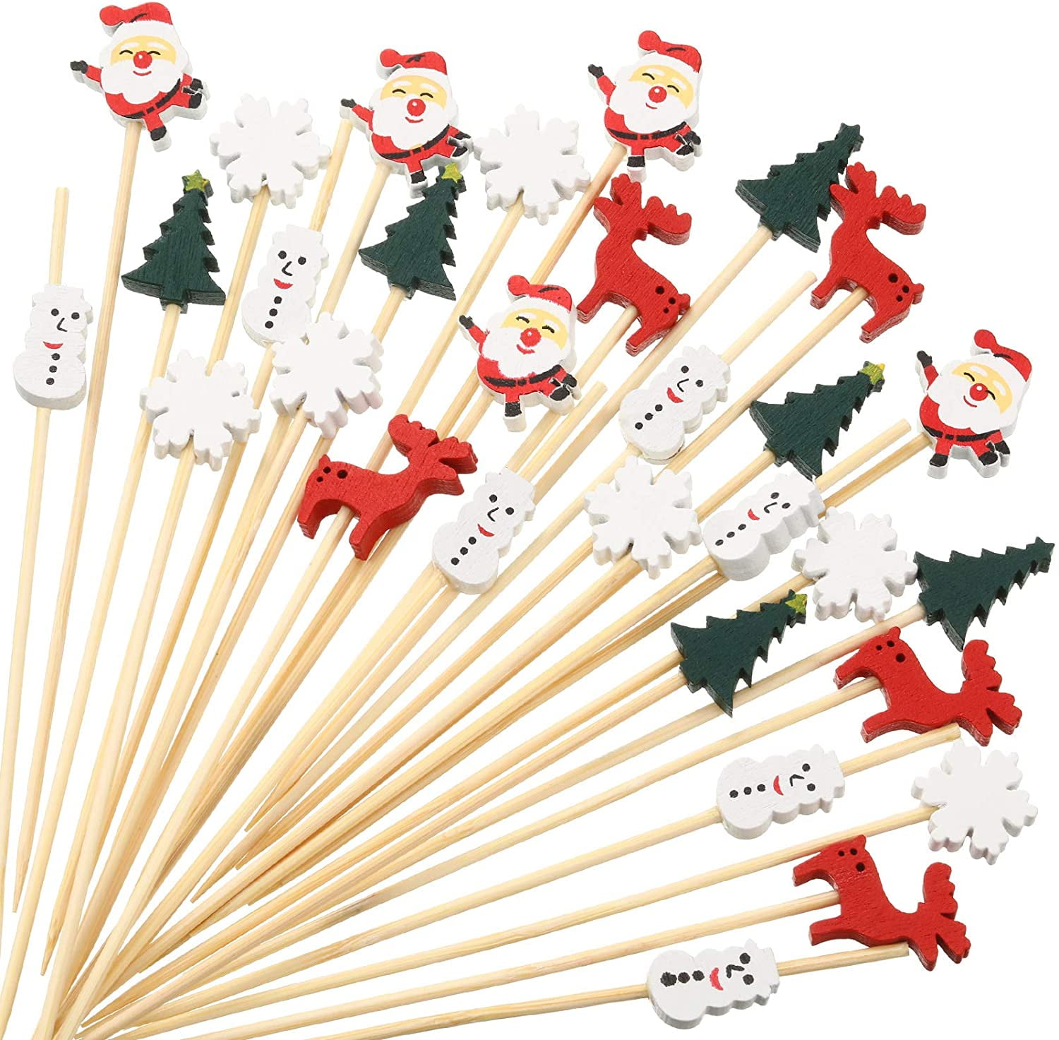 Monebena 200 Pcs Christmas Toothpicks Cocktail Picks Assorted Handmade ...