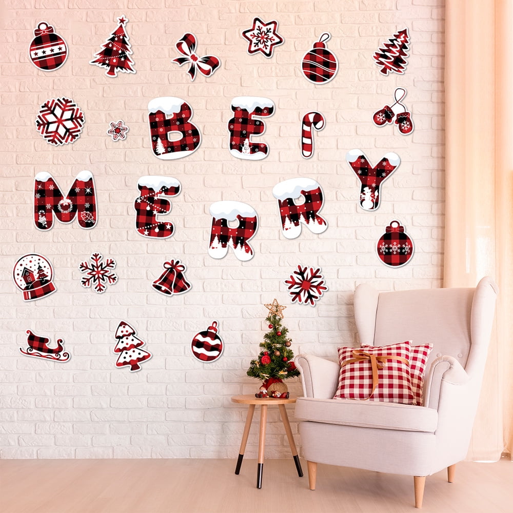 Monebena 25 Pcs Christmas Large Letter Stickers Big Font Alphabet ...