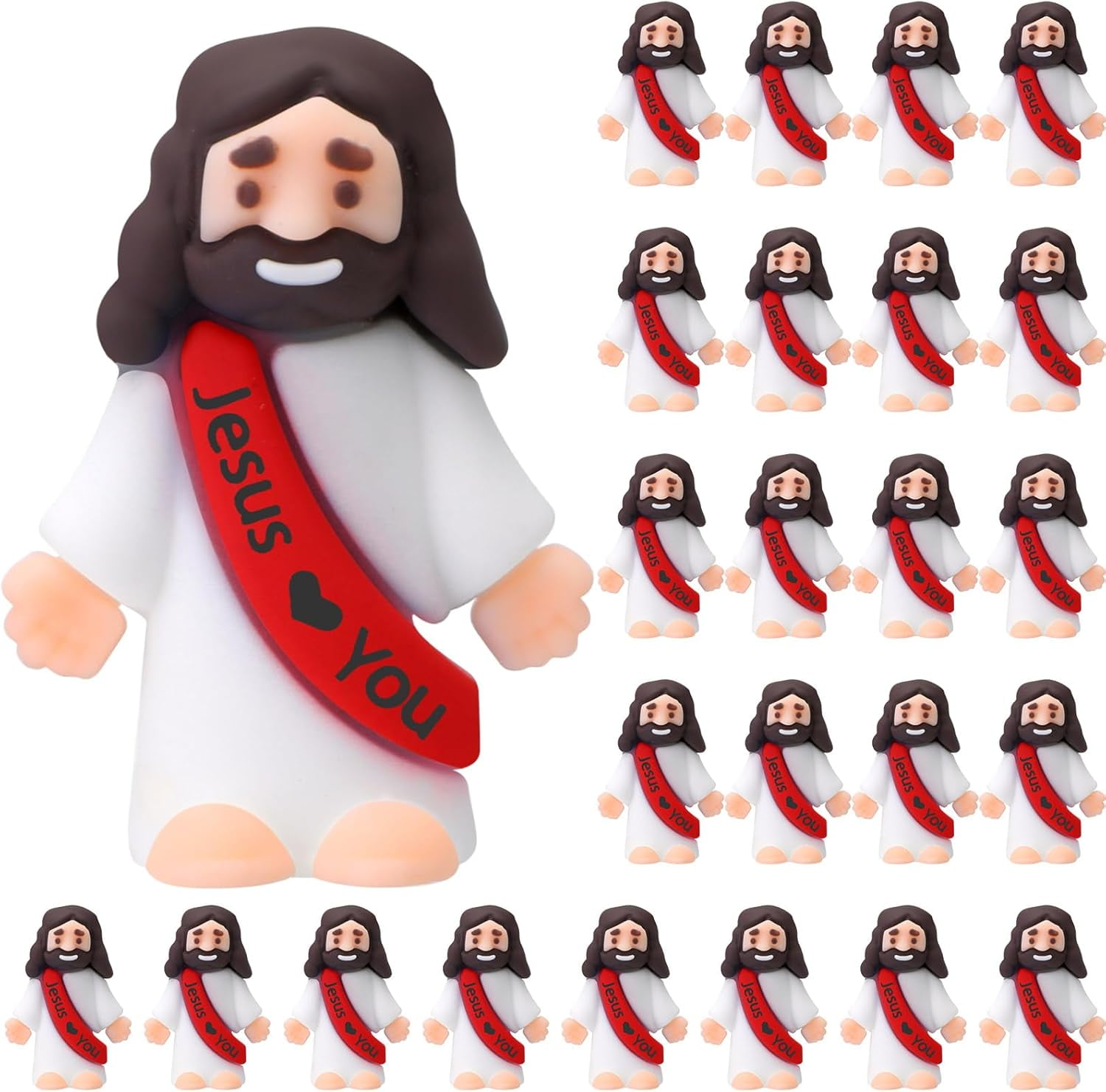 Monebena 25 Pcs Little Jesus Figures Original Design Jesus Love You ...
