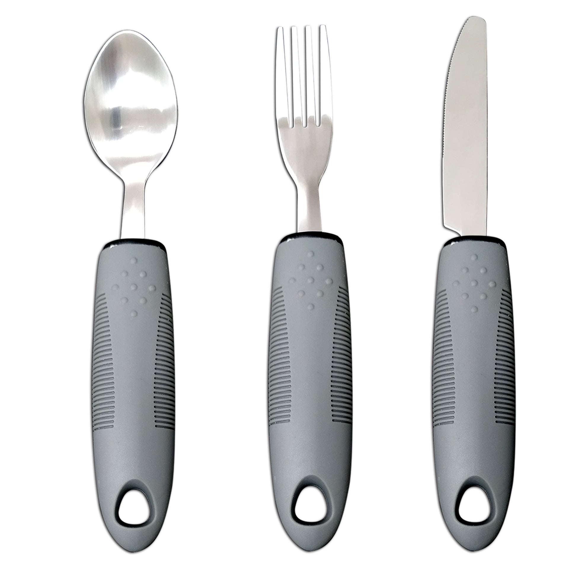Monebena 3Pcs Utensils Adaptive Silverwarespoon Weighted Eating Fork ...