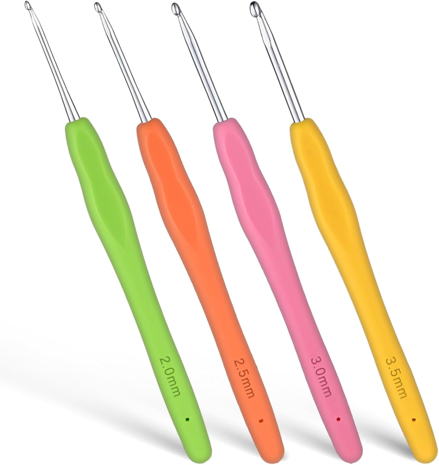 Monebena 4 Pcs Crochet Hooks,2 mm 2.5 mm 3 mm 3.5 mm Crochet Hook Set ...