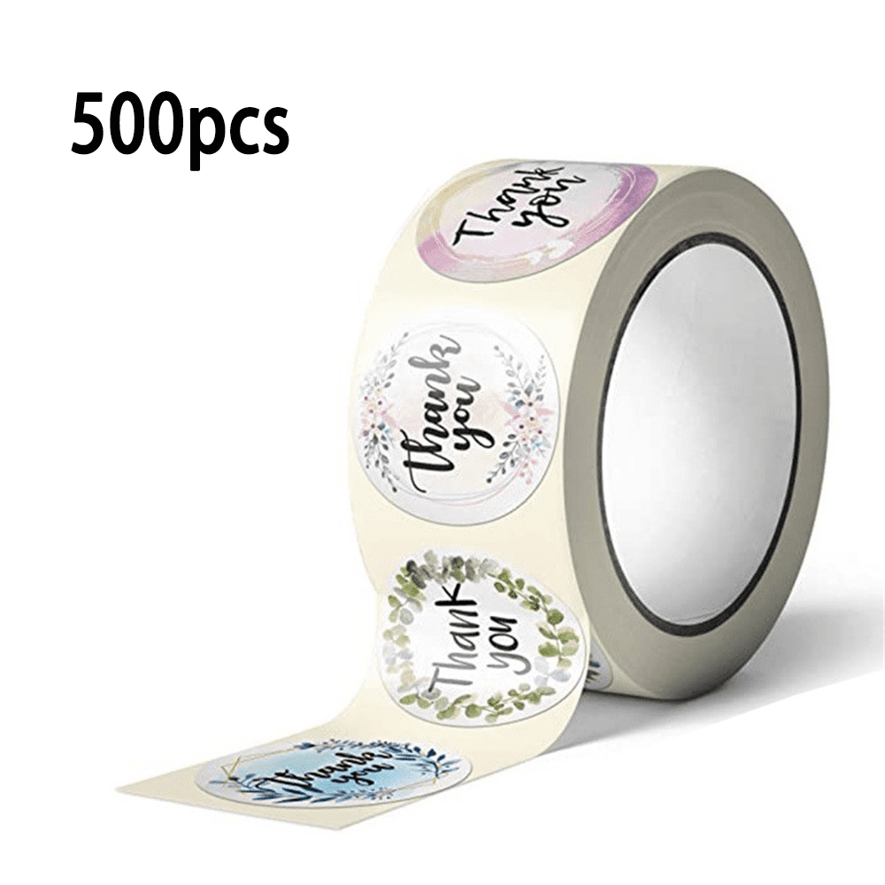 Monebena 500 Pcs labels Thank You Label Sticker 1" Round with Gold Leaf ...