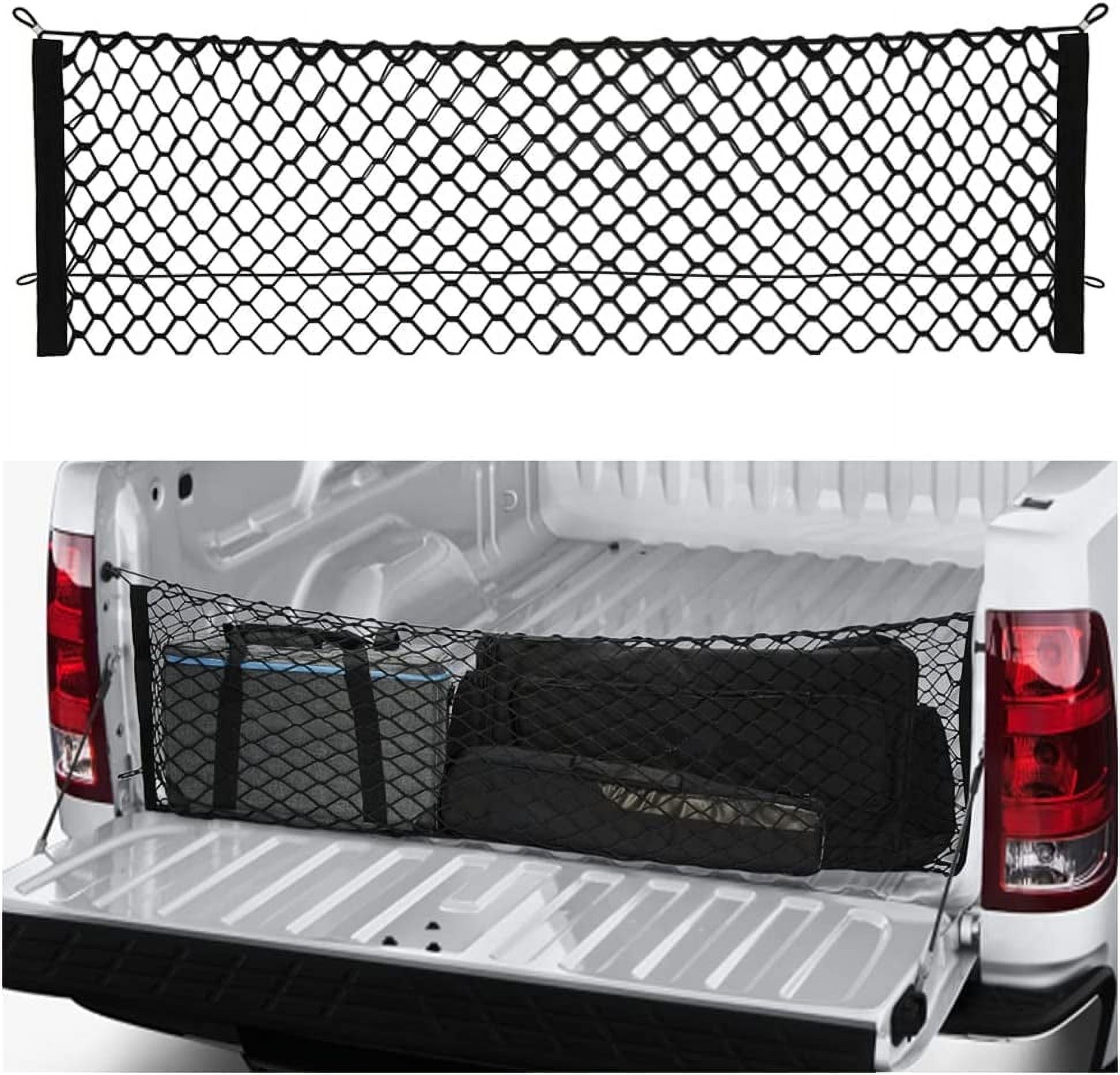 Monebena 51.2"X17.7" Truck Bed Organizer, Elastic Shrink Truck Cargo ...