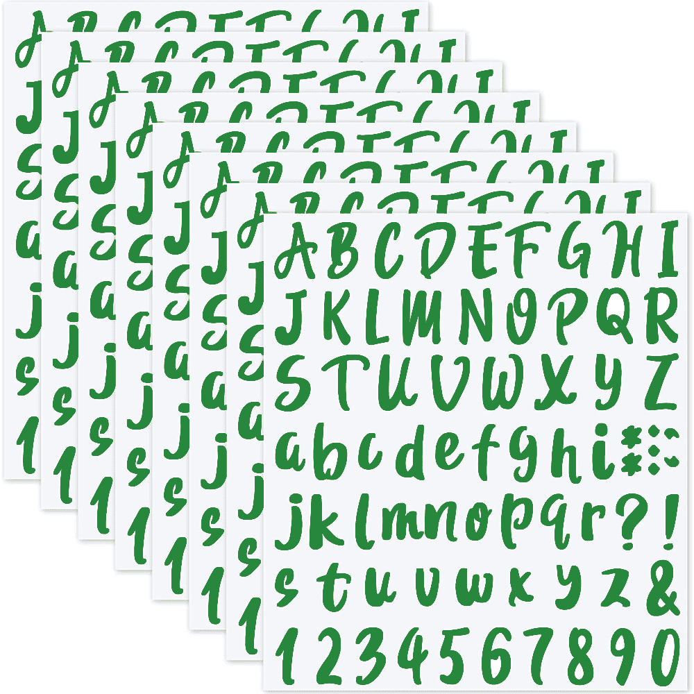 Monebena 576 Pieces 8 Sheets Letter Stickers Glitter Small Self ...