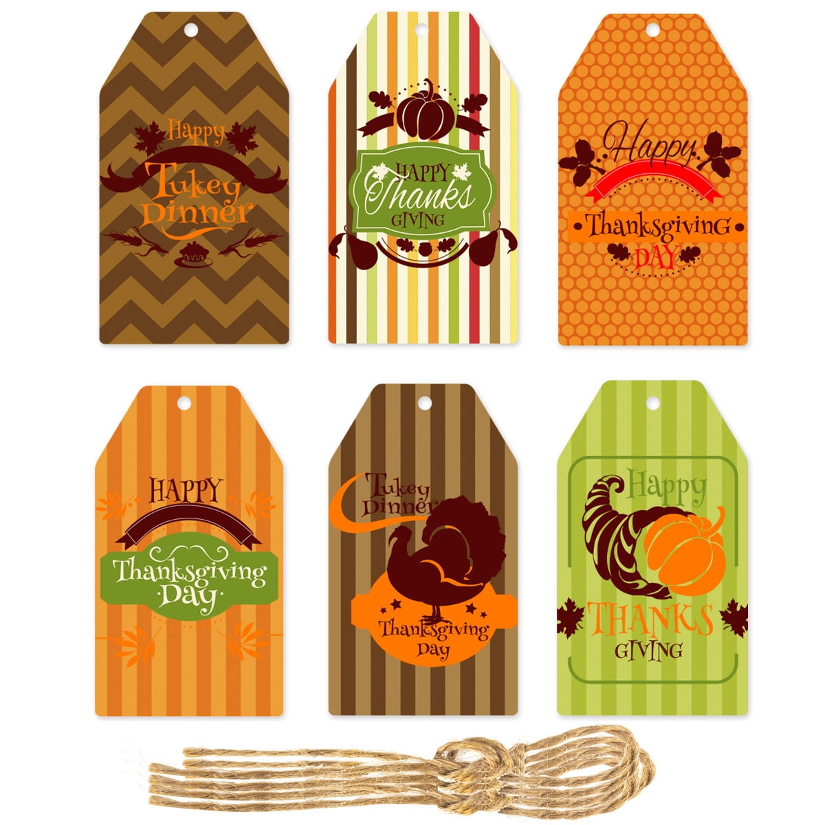 Monebena 60 Pcs Happy Thanksgiving Day Gift Paper Tags Fall Gift Tags ...