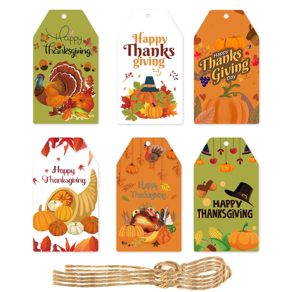 Monebena 60 Pcs Happy Thanksgiving Day Gift Paper Tags Fall Gift Tags ...