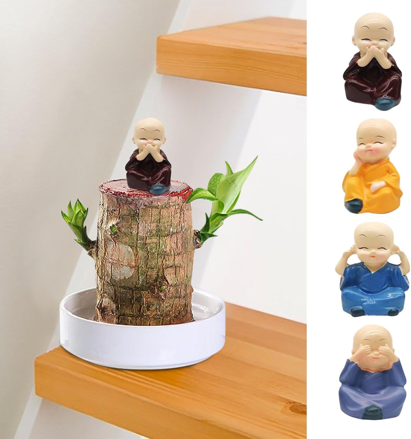 Monebena Brazilian Wood Craft Sticks 4PCS Mini Brazil Lucky Wood Monk ...