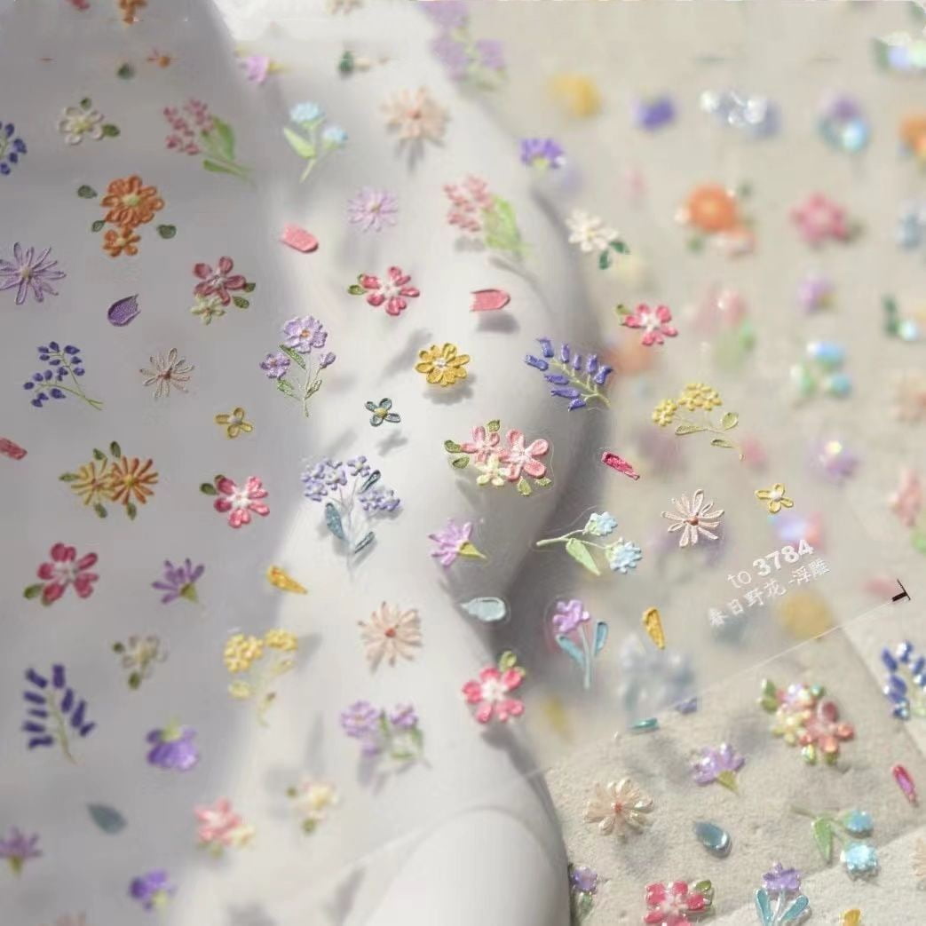 Monebena Flower Nail Stickers for Nail Art - Flower Nail Art Stickers ...