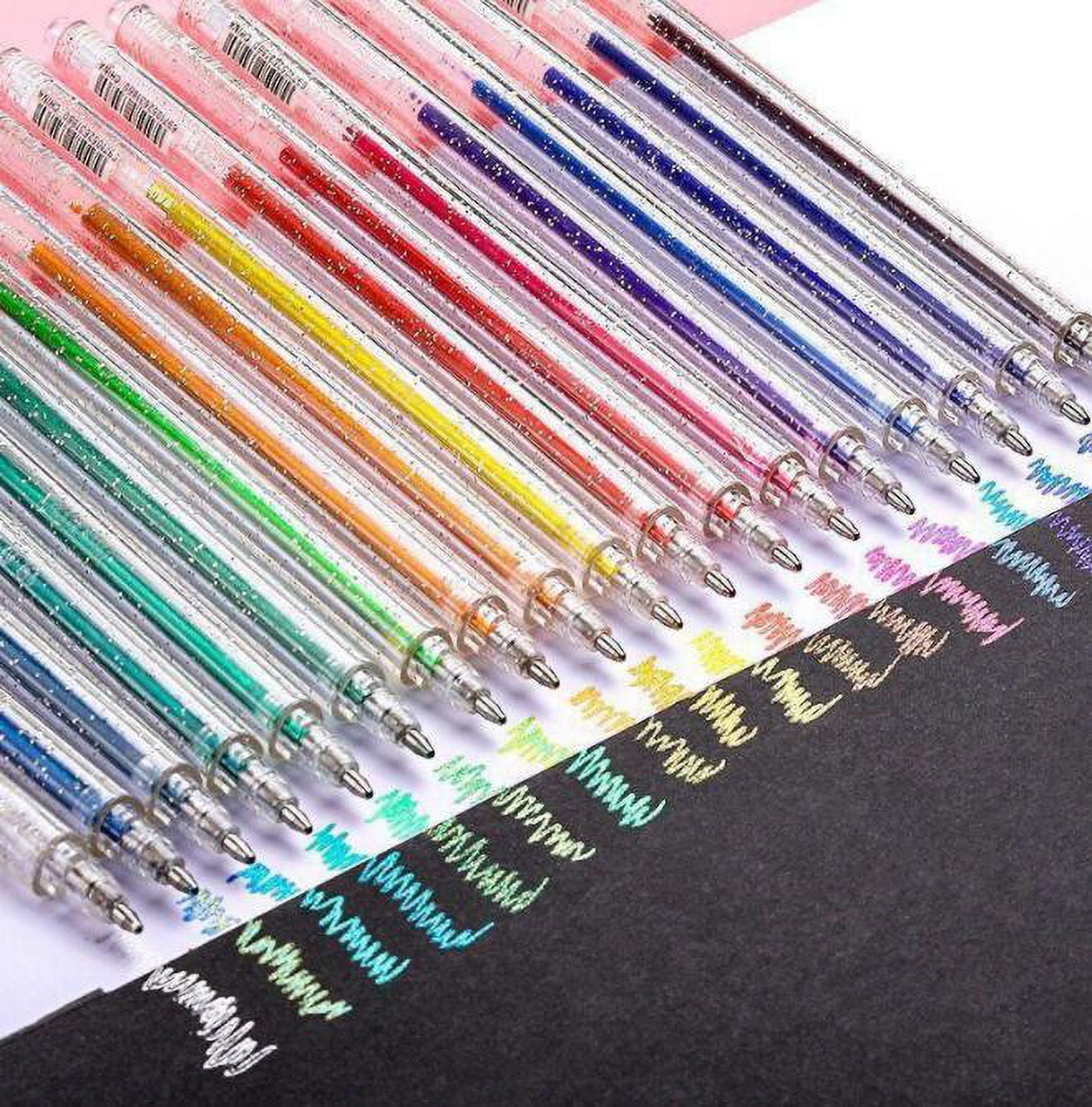 Monebena Metallic Gel Glitter Pen, 18 Pcs Glitter Pens,Assorted Colors ...