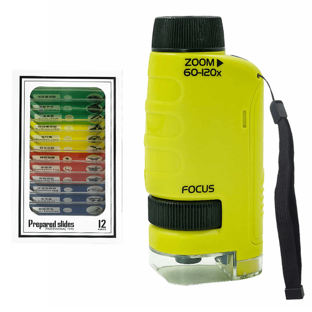 Monebena The Miniscope Pocket Microscope for Kids with 60x-120x ...