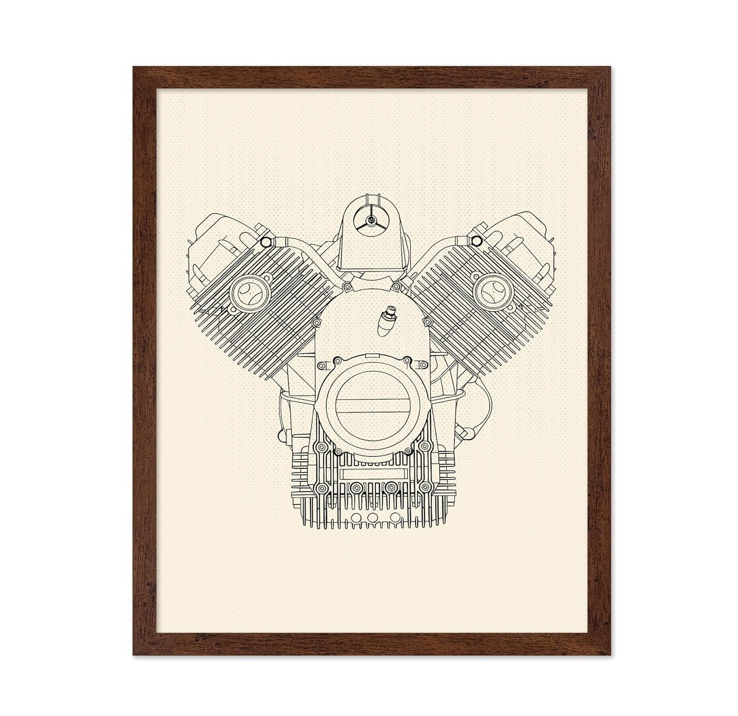 Monem Art Blueprint Poster - Retro Patent Print - Moto Guzzi Engine ...