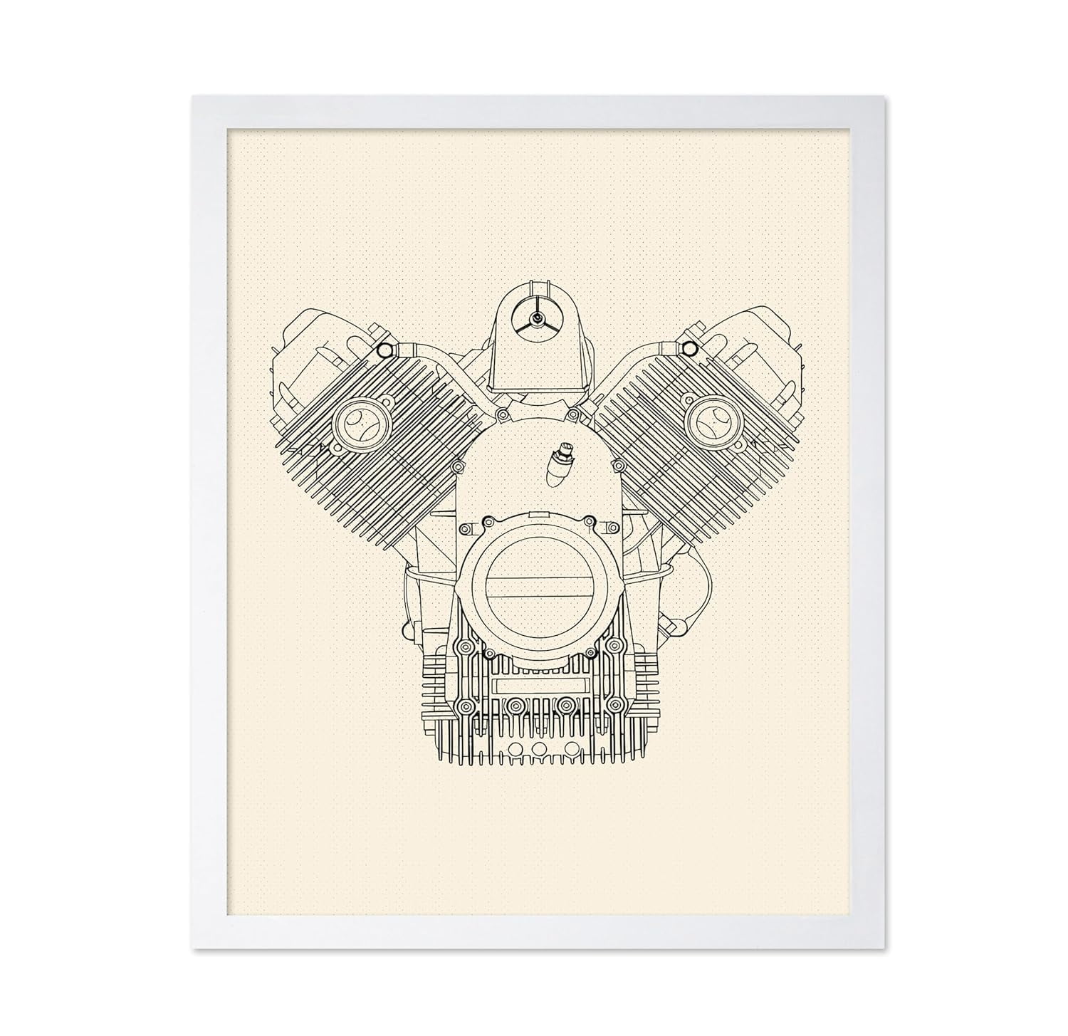 Monem Art Blueprint Poster - Retro Patent Print - Moto Guzzi Engine ...