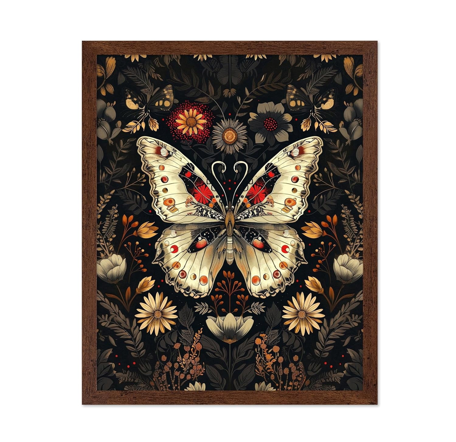 Monem Art Butterfly and Flowers Poster - Butterfly Print - Moth Art ...