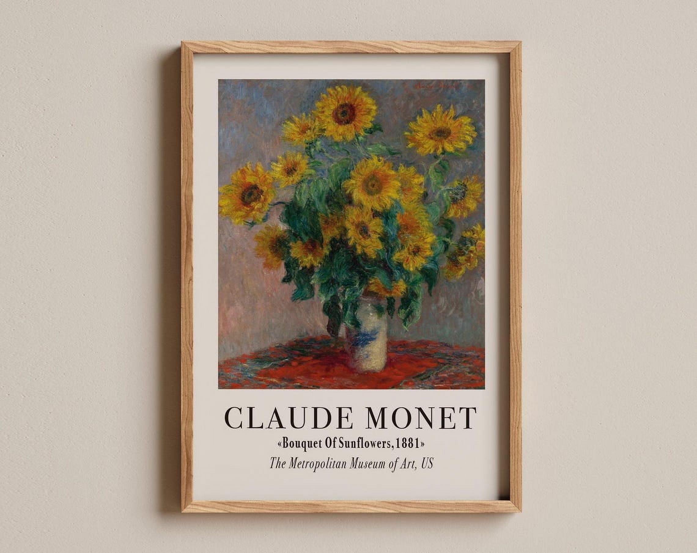 Monet Bouquet Of Sunflowers Print, Impressionist Floral Painting, Classic Sunflower Art, Claude ...