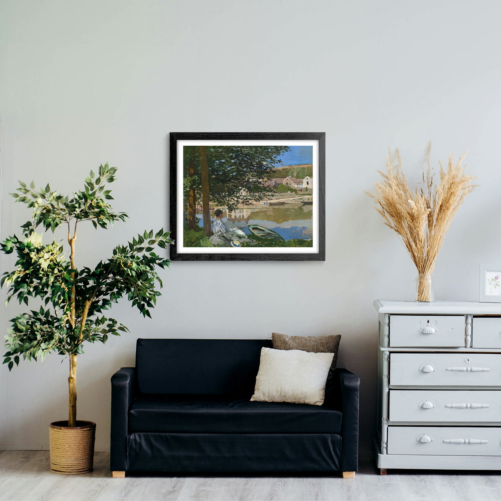 Monet Canvas Prints Wall Art, On the Bank of the Seine Bennecourt by ...