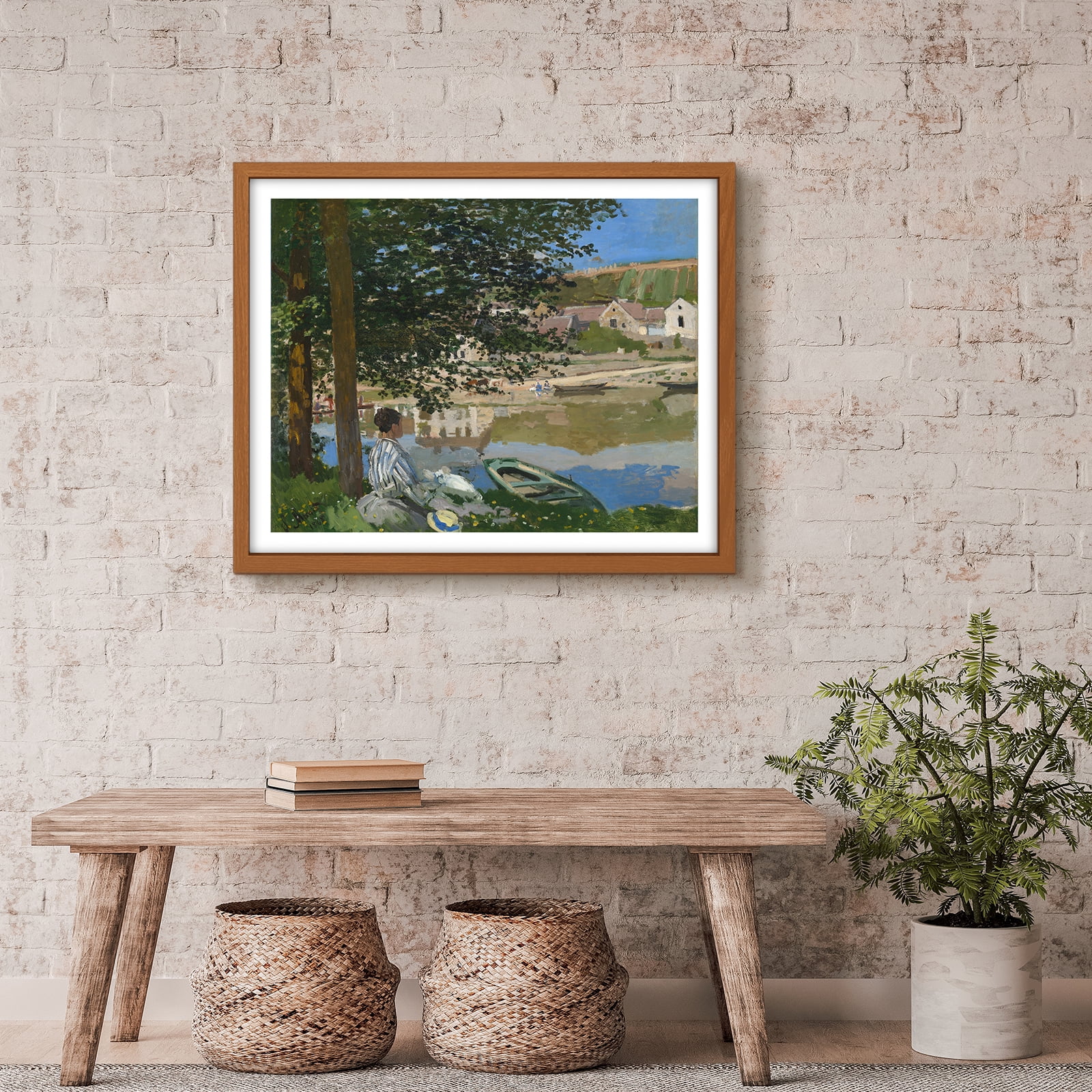 Monet Canvas Prints Wall Art, On the Bank of the Seine Bennecourt by ...
