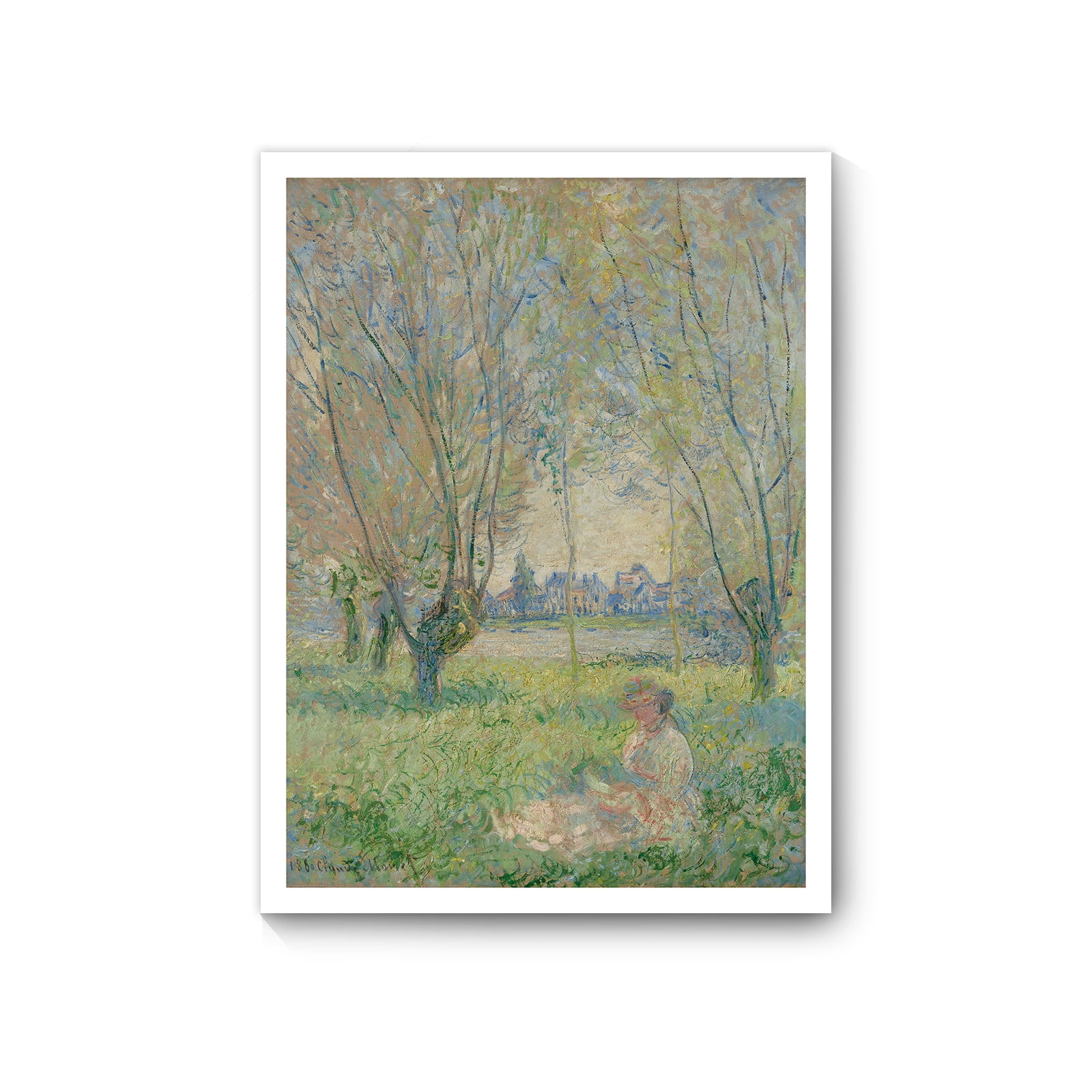 Monet Canvas Prints Wall Art, Woman Seated under the Willows 1880 ...