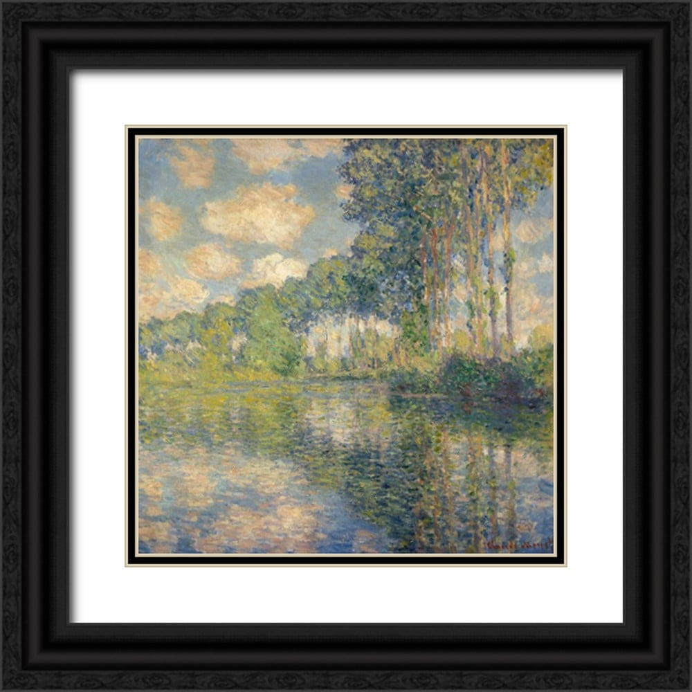 Monet, Claude 12x12 Black Ornate Wood Framed with Double Matting Museum ...