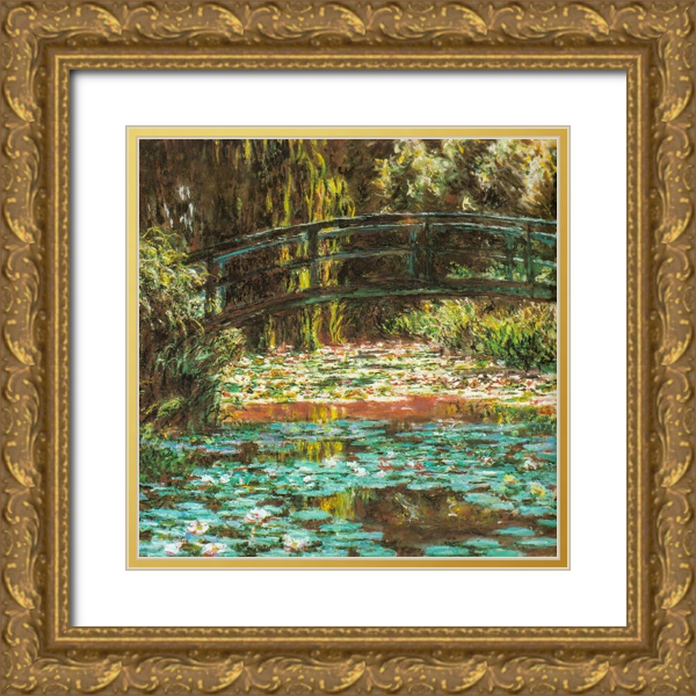 Monet, Claude 12x12 Gold Ornate Wood Framed with Double Matting Museum ...