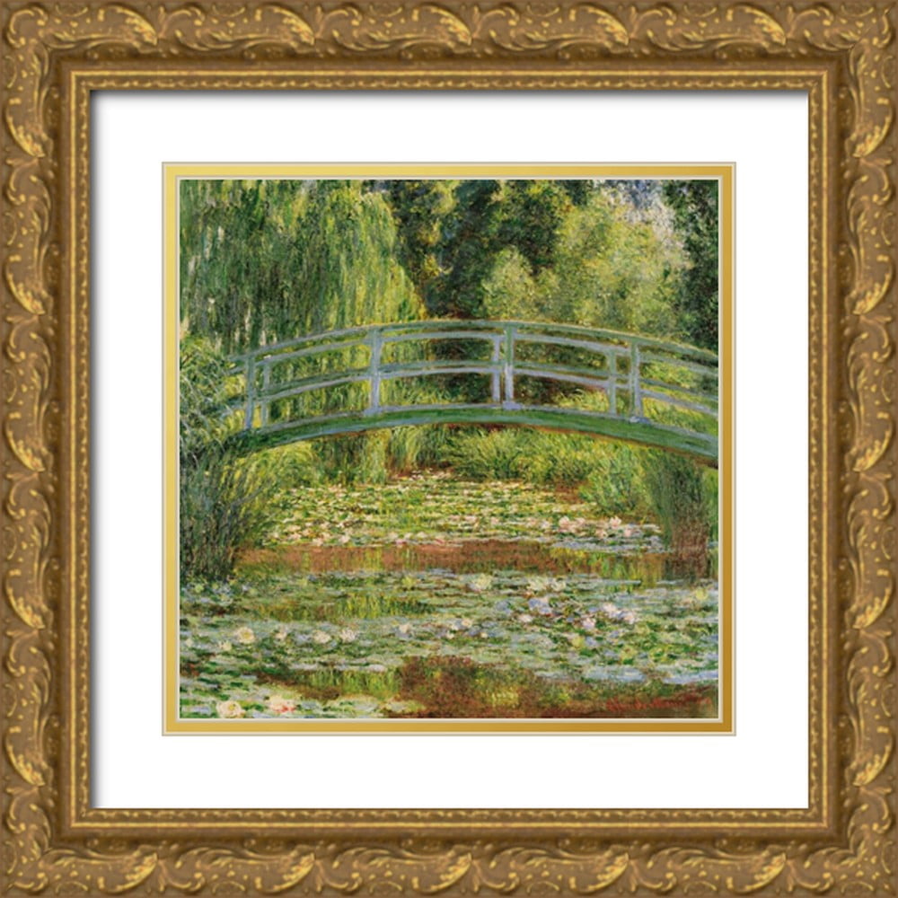 Monet, Claude 12x12 Gold Ornate Wood Framed with Double Matting Museum ...