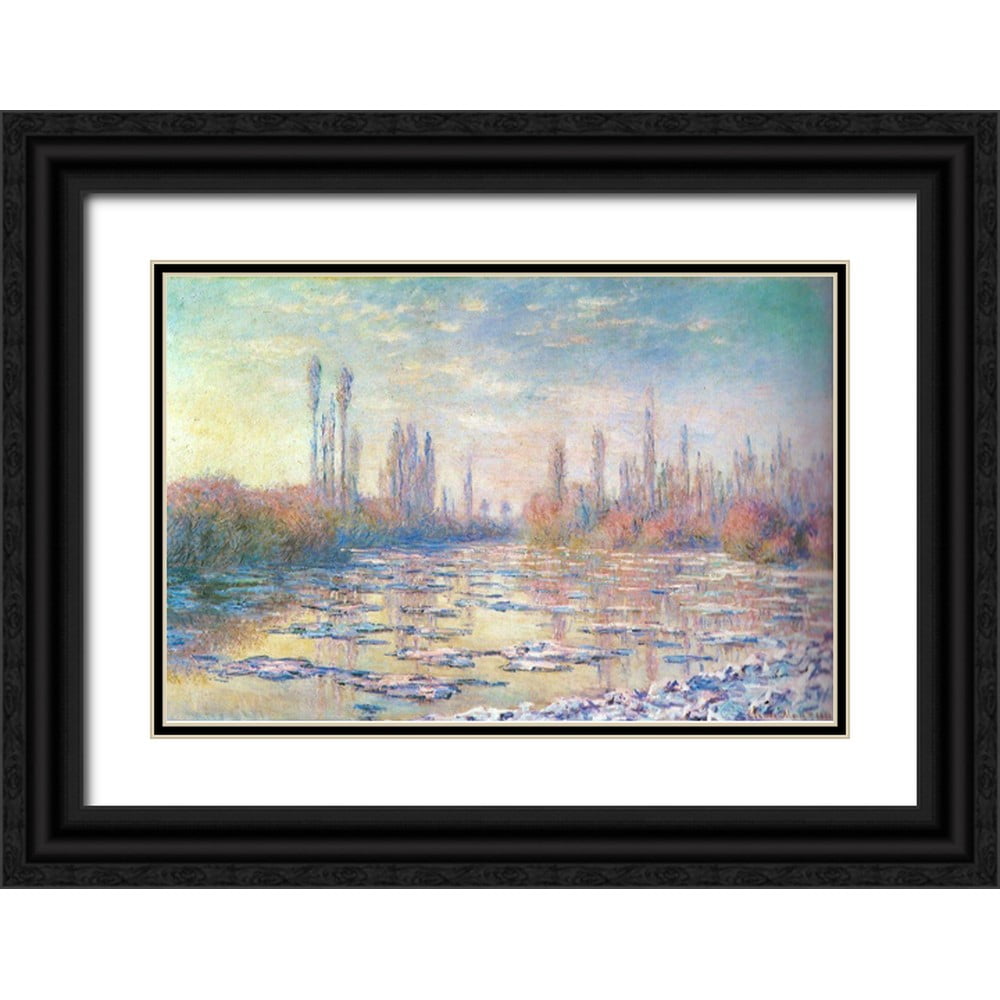 Monet, Claude 14x11 Black Ornate Wood Framed with Double Matting Museum ...
