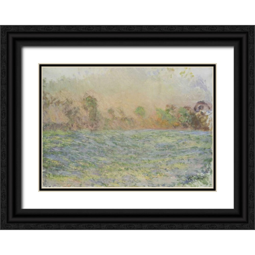 Monet, Claude 14x11 Black Ornate Wood Framed with Double Matting Museum ...
