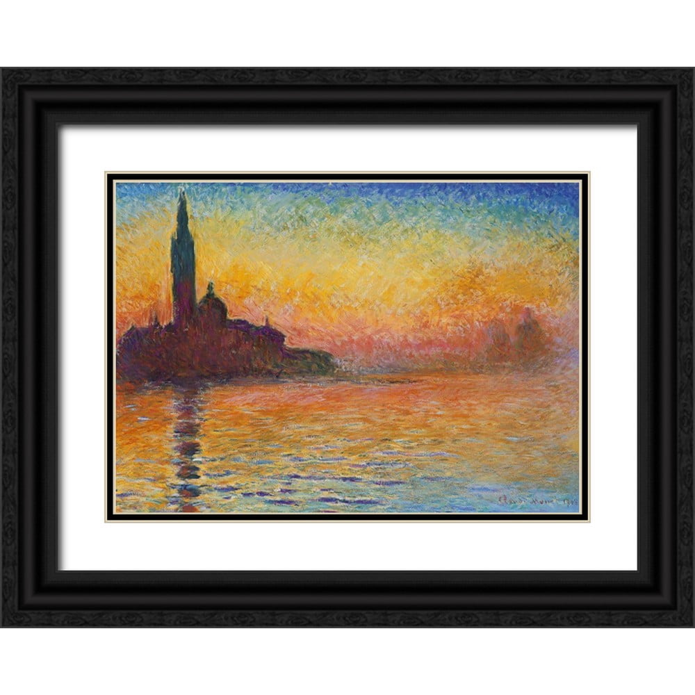 Monet, Claude 14x11 Black Ornate Wood Framed with Double Matting Museum ...