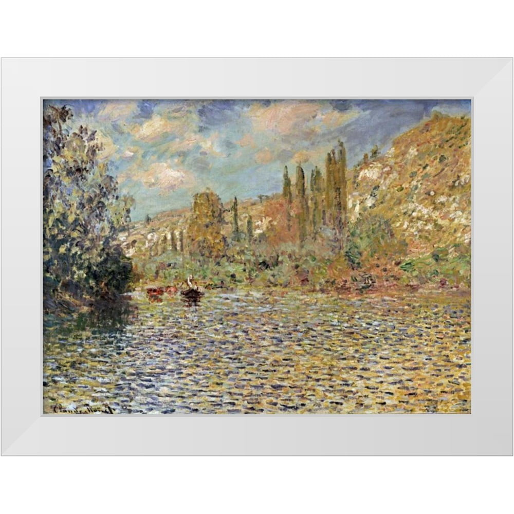 Monet, Claude 14x11 White Modern Wood Framed Museum Art Print Titled - The Seine at Vetheuil ...