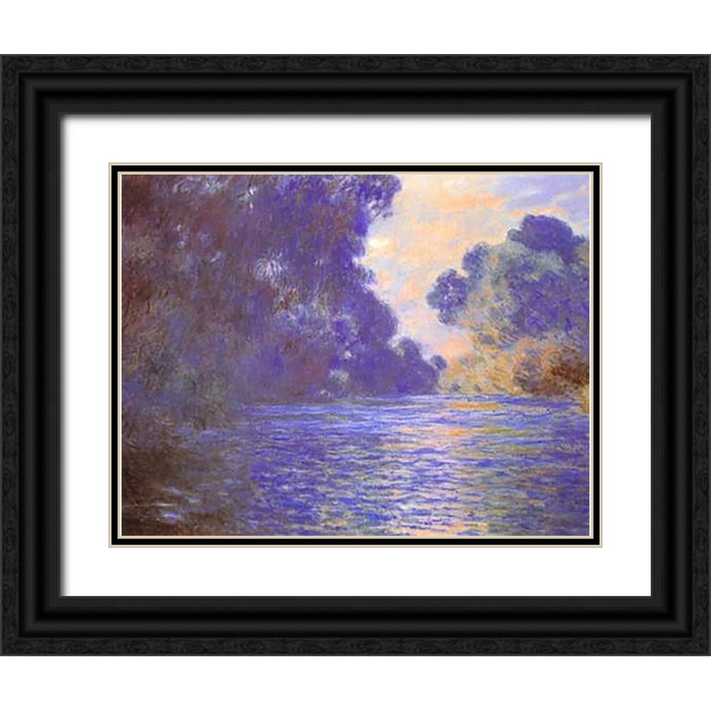 Monet, Claude 14x12 Black Ornate Wood Framed with Double Matting Museum ...