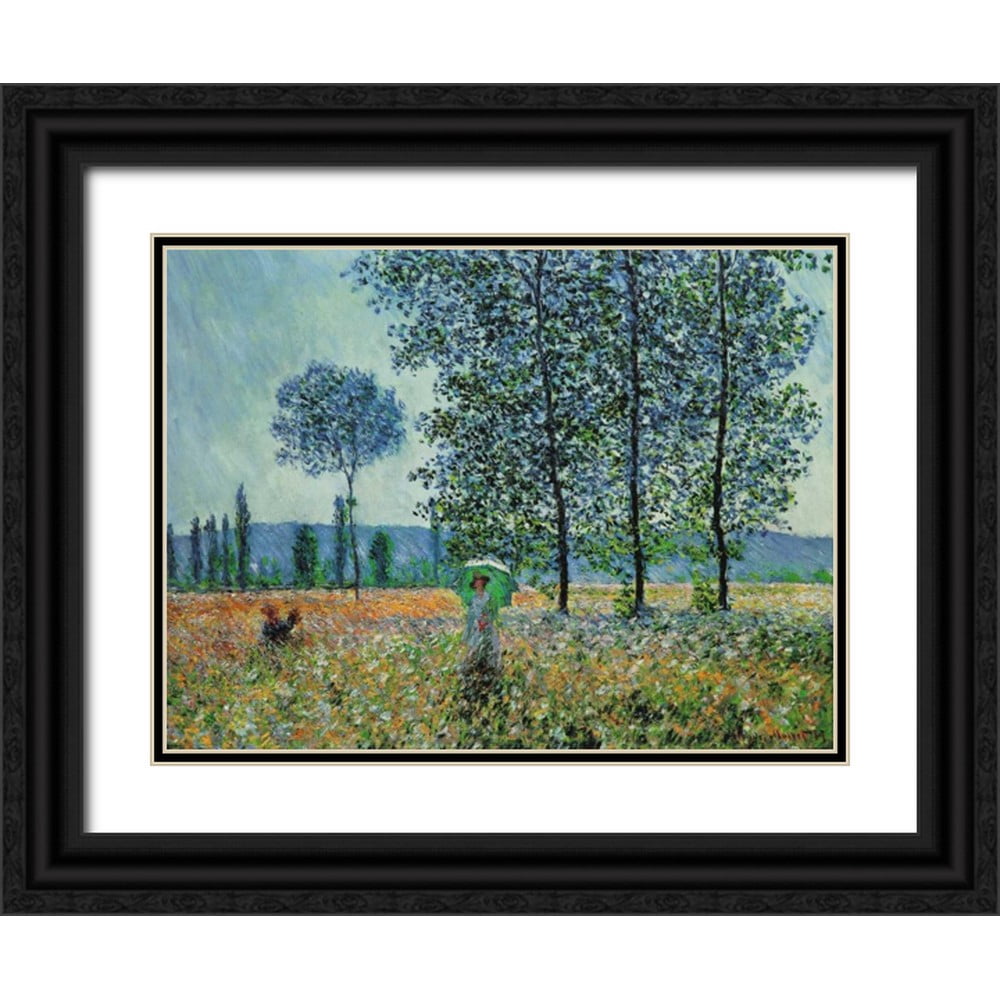 Monet, Claude 14x12 Black Ornate Wood Framed with Double Matting Museum ...