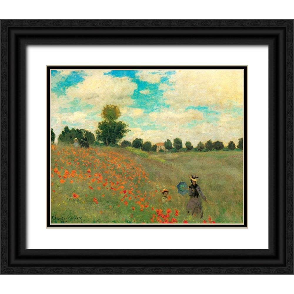 Monet, Claude 14x12 Black Ornate Wood Framed with Double Matting Museum ...