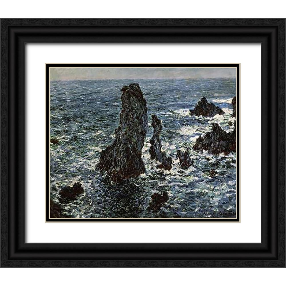 Monet, Claude 14x12 Black Ornate Wood Framed with Double Matting Museum ...