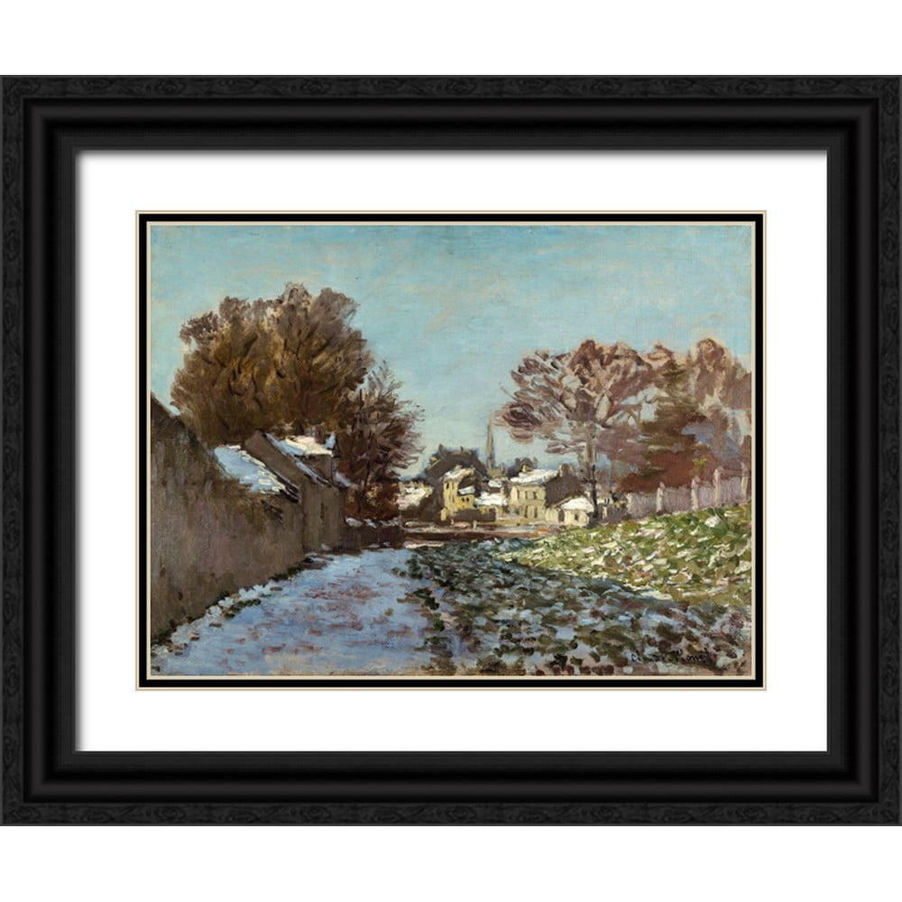 Monet, Claude 14x12 Black Ornate Wood Framed with Double Matting Museum Art Print Titled - Snow ...