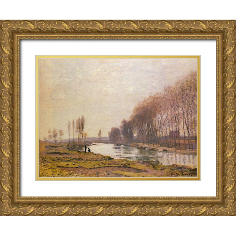 Monet, Claude 14x12 Gold Ornate Wood Framed with Double Matting Museum ...