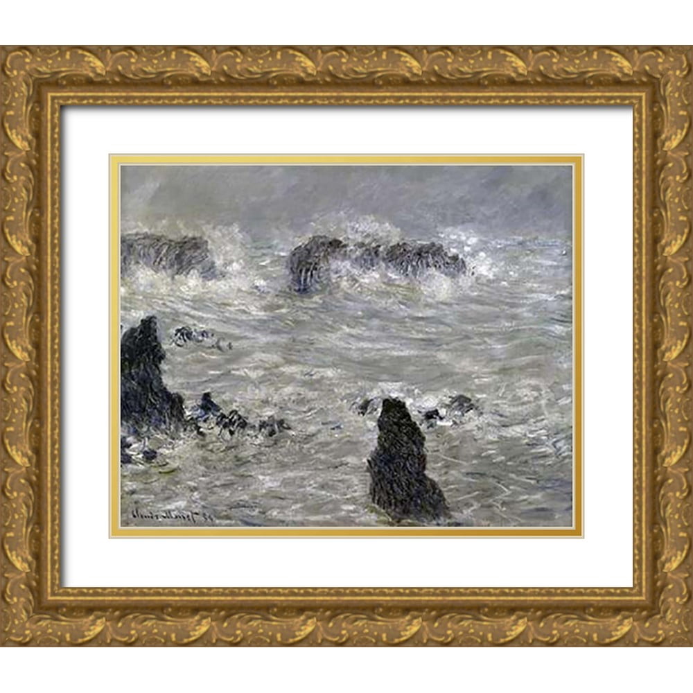 Monet, Claude 14x12 Gold Ornate Wood Framed with Double Matting Museum ...
