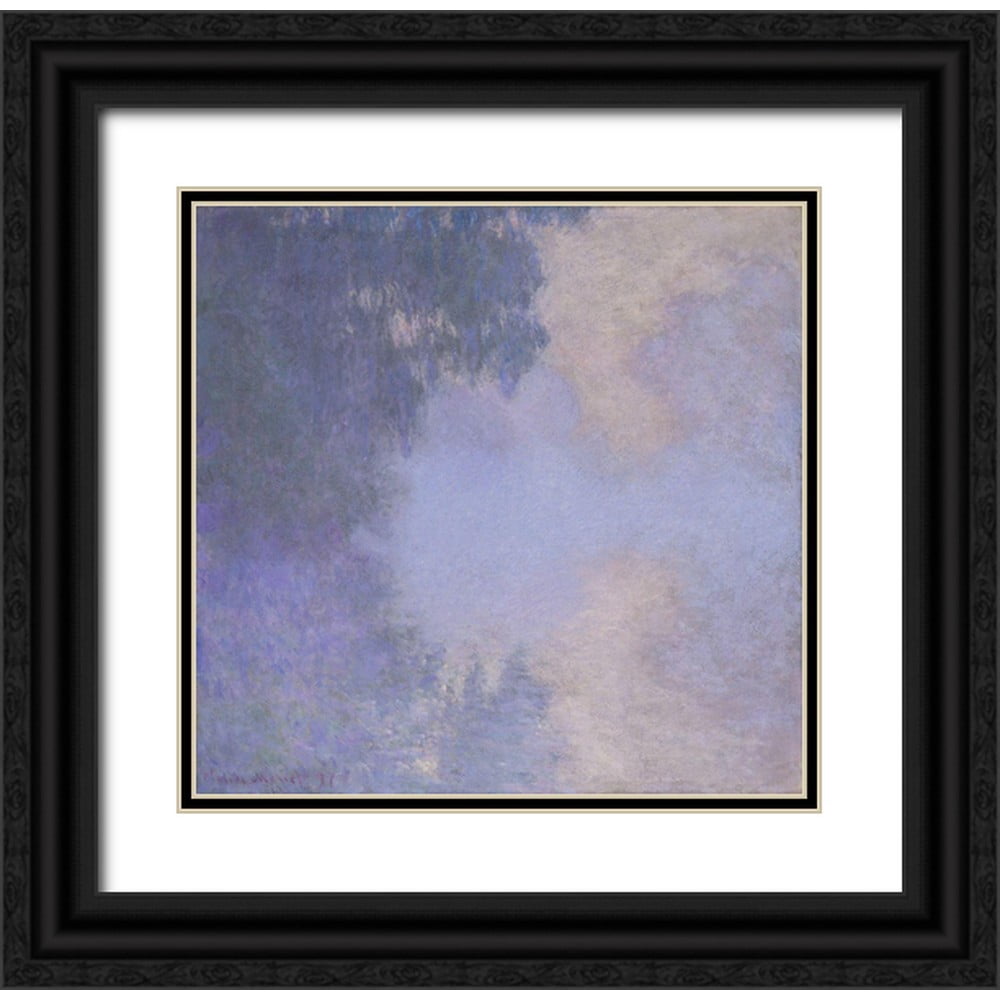 Monet, Claude 15x15 Black Ornate Wood Framed with Double Matting Museum ...