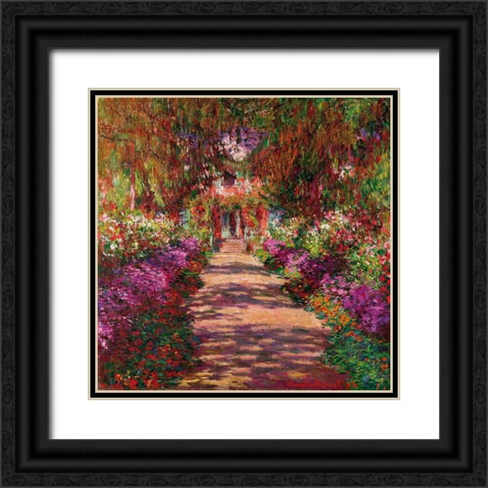 Monet, Claude 15x15 Black Ornate Wood Framed with Double Matting Museum ...
