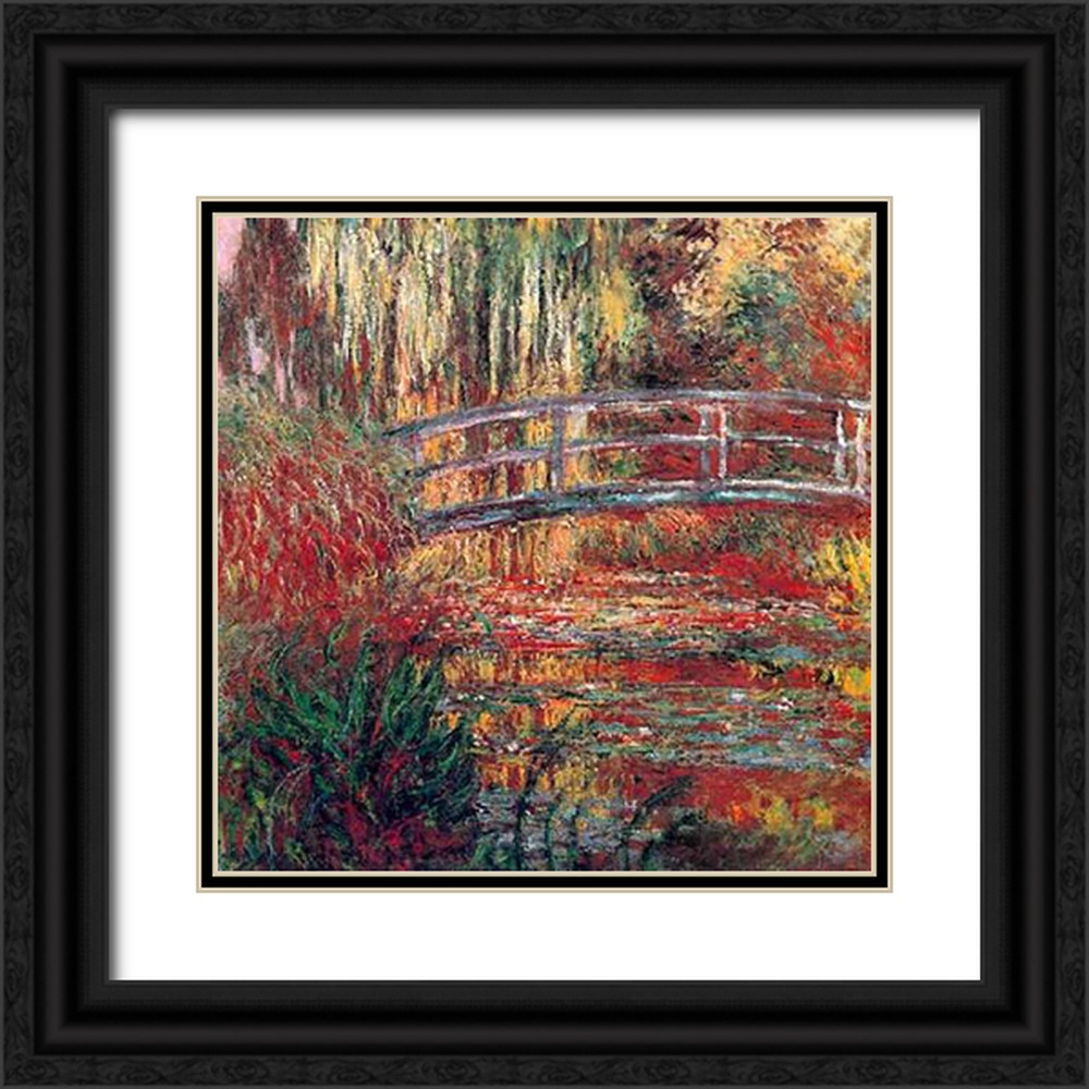 Monet, Claude 15x15 Black Ornate Wood Framed with Double Matting Museum ...