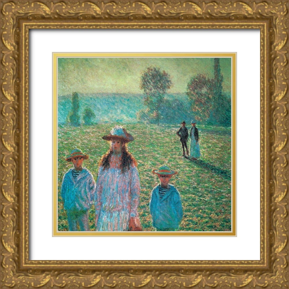 Monet, Claude 15x15 Gold Ornate Wood Framed with Double Matting Museum ...